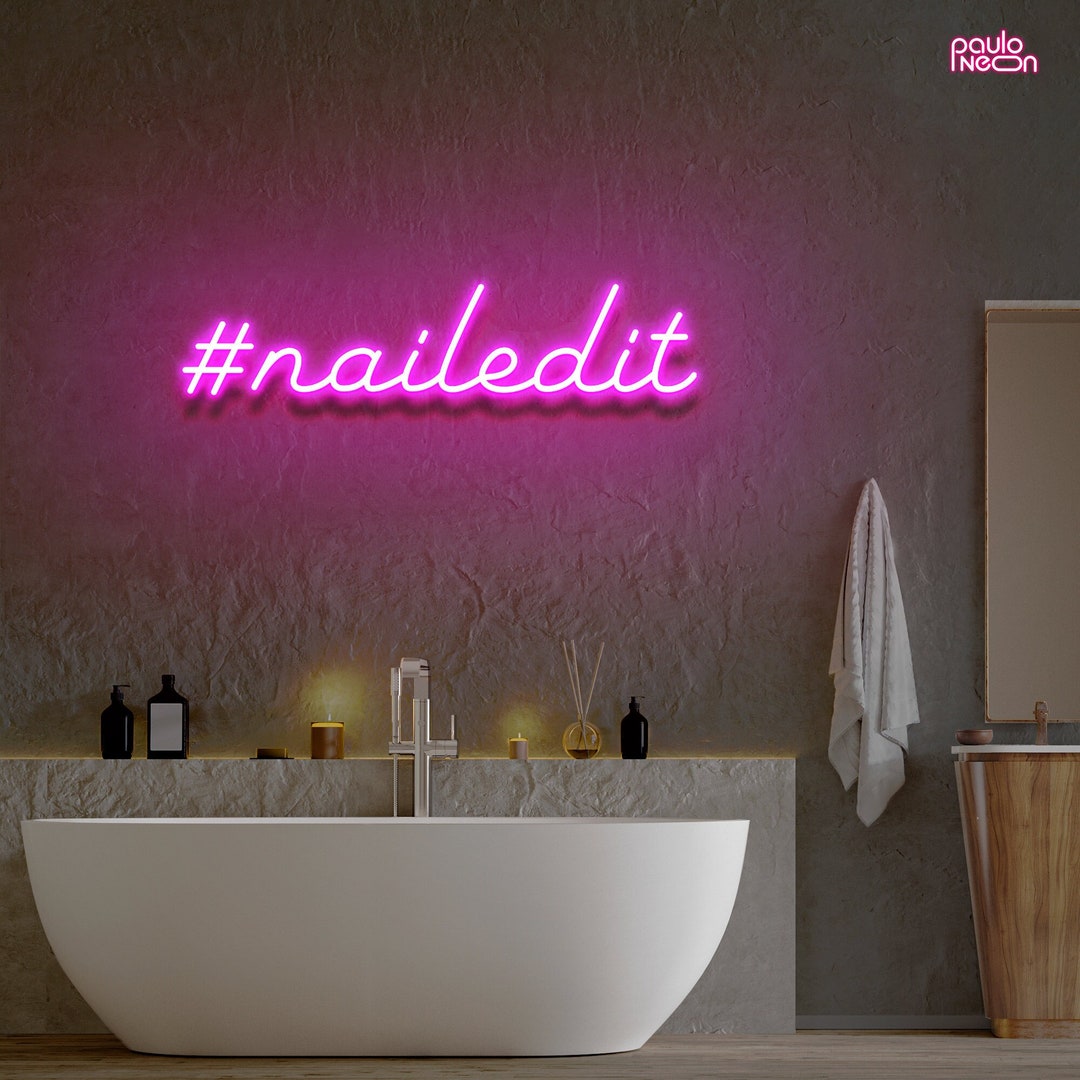 Nailedit Neon Sign, Salon Decor for Walls, Beauty Room Sign, Salon Sign ...