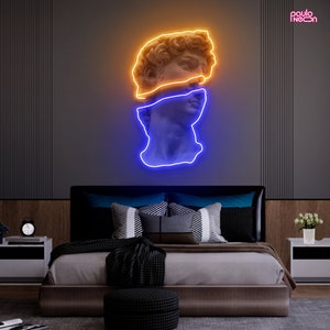 Wall Art Living Room DAVID SCULPTURE Neon Sign for Home Decor Modern ...