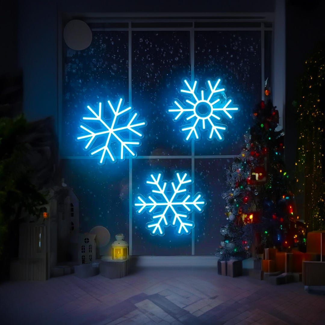 Snow Neon Sign Christmas Decor Indoor Sign Light, Christmas Decorations ...