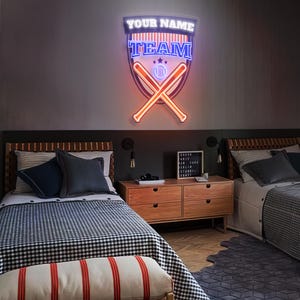 Neon Sign Teen Boy Gifts Baseball Custom Neon Sign Kids Room, Baseball ...