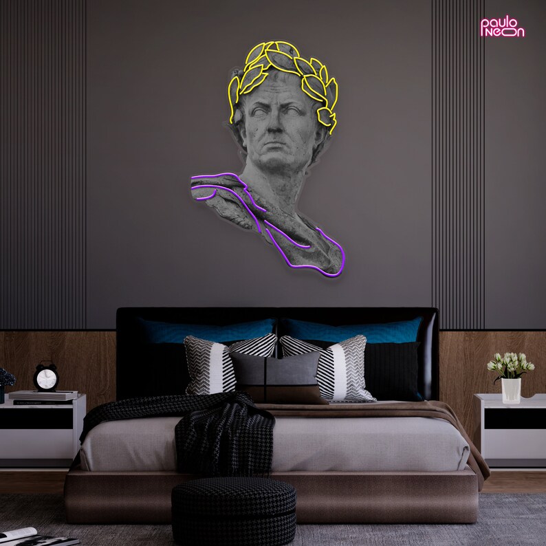 Wall Art Living Room Julius Caesar Neon Sign for Home Decor - Etsy