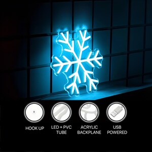 Snowflake Neon Sign: Christmas Decor, Indoor Light - Etsy