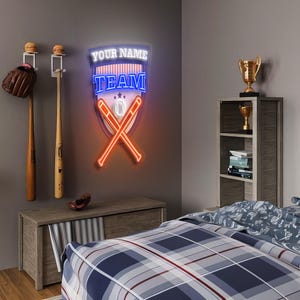 Neon Sign Teen Boy Gifts Baseball Custom Neon Sign Kids Room, Baseball ...
