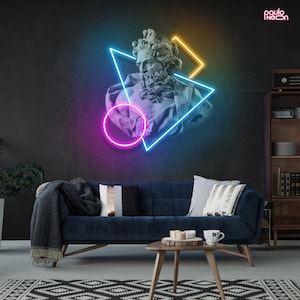 Neptune Sculpture Neon Sign: Modern Home Decor Wall Art - Etsy