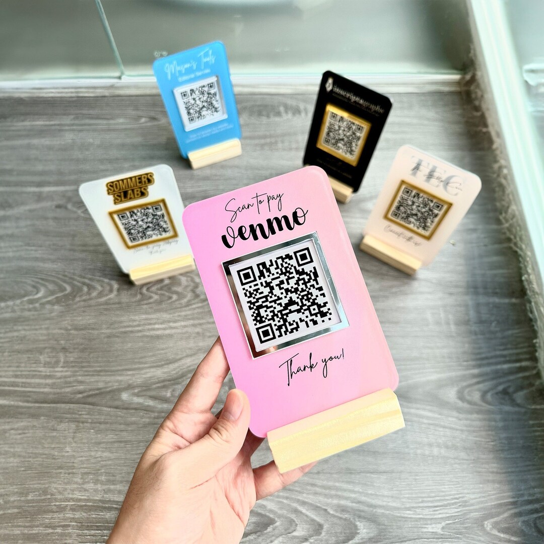 Custom Business Logo Payment QR Code Sign, Mini QR Code Sign, Payment ...