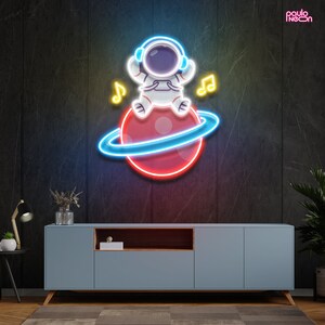 Music Astronaut Custom Neon Sign, Neon Sign Artwork, Neon Sign Custom ...