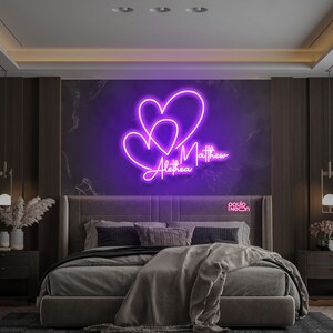 Neon Name Sign Custom Wedding Backdrop, Last Name Sign Wedding Decor ...