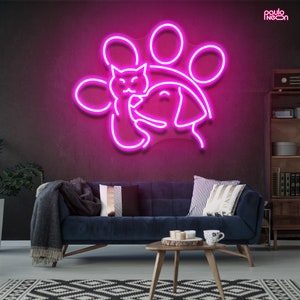 Dog and Cat Neon Sign Custom Custom Neon Sign Dog Pet Shop - Etsy