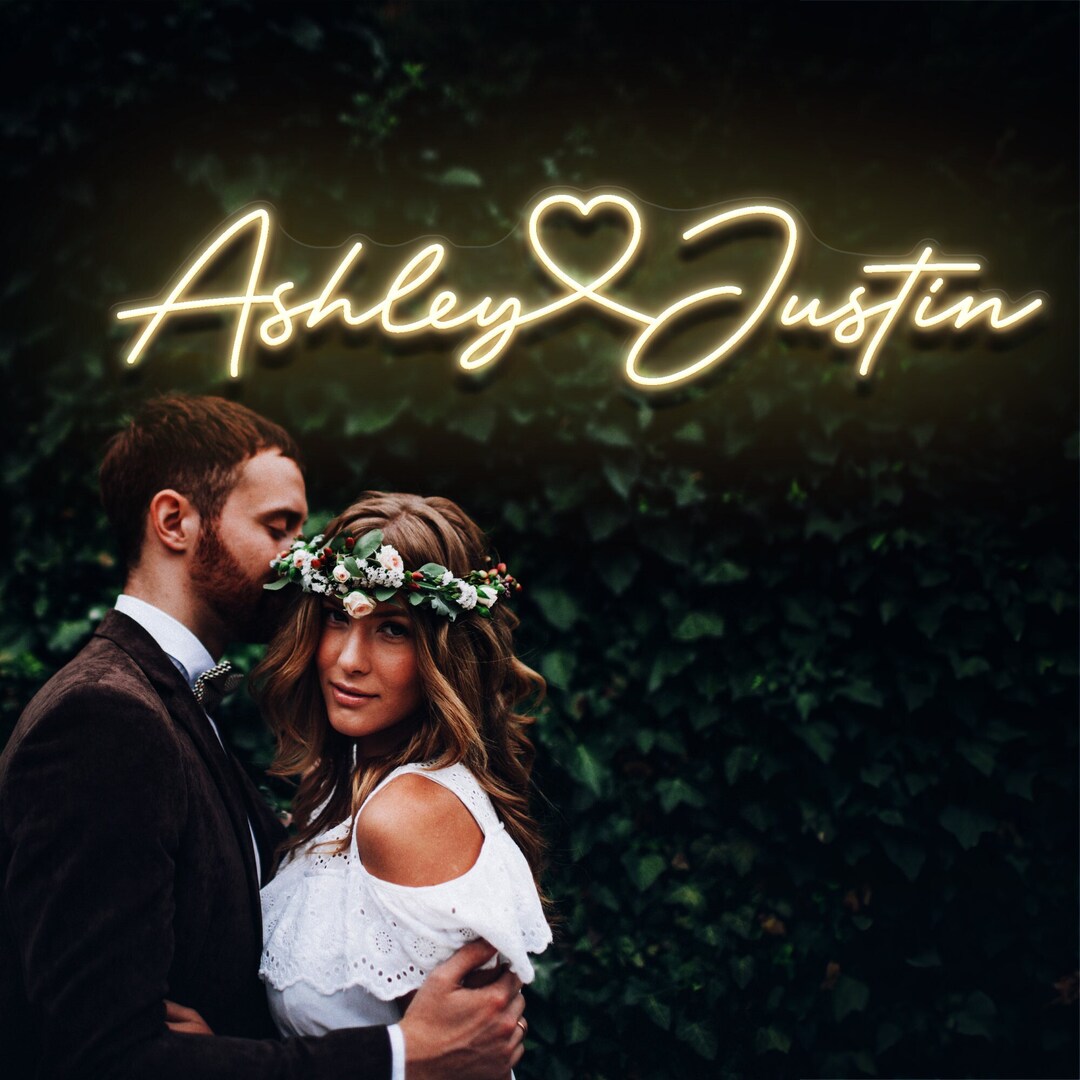 Neon Name Sign Custom Wedding Backdrop, Last Name Sign Wedding Decor ...