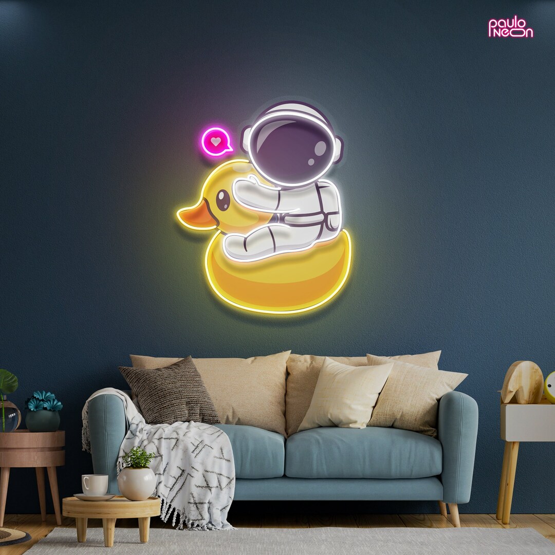 Duck Astronaut Neon Sign, Space Man Custom Neon Signs for Home Neon ...