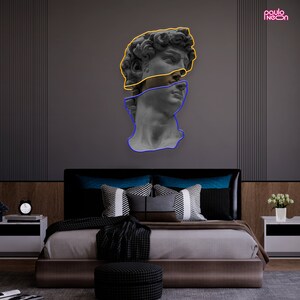 Wall Art Living Room DAVID SCULPTURE Neon Sign for Home Decor Modern ...