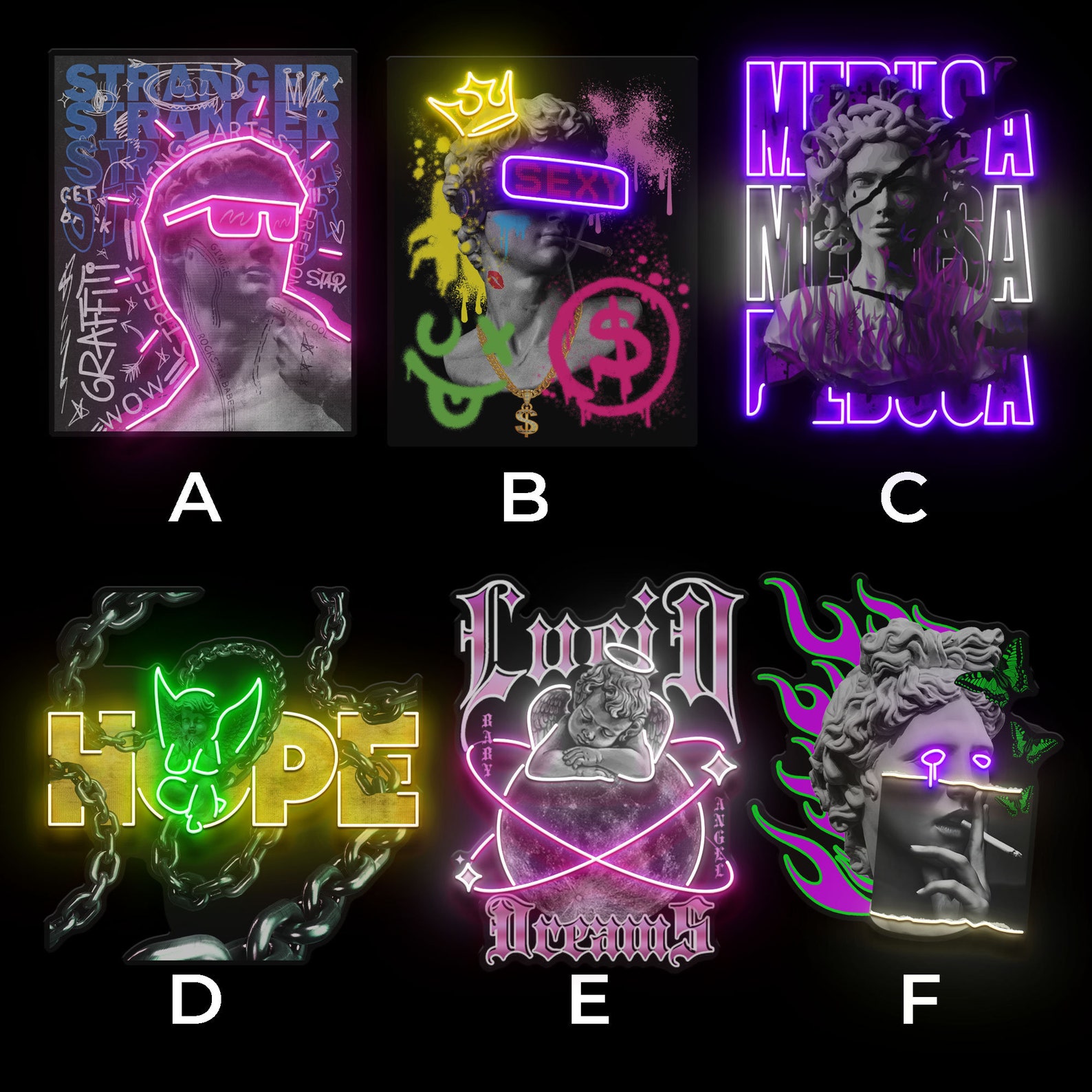 Living Room Decor Aesthetic Neon Sign Statue Art Work for Walls, Home ...