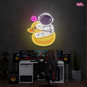 Duck Astronaut Neon Sign, Space Man Custom Neon Signs for Home Neon ...