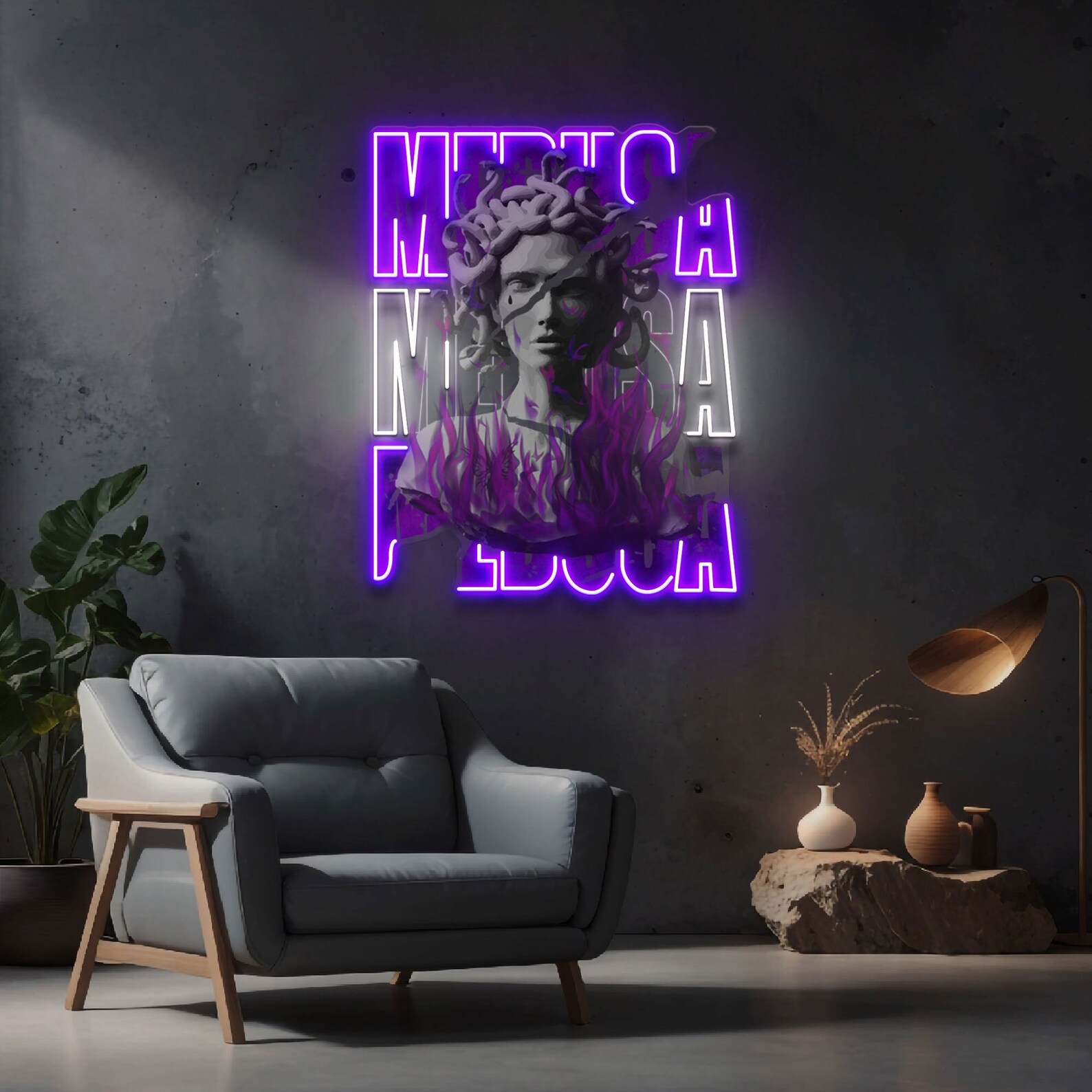 Living Room Decor Aesthetic Neon Sign Statue Art Work for Walls, Home ...
