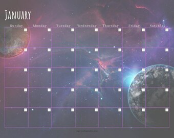 Galaxy Calendar Print - Etsy
