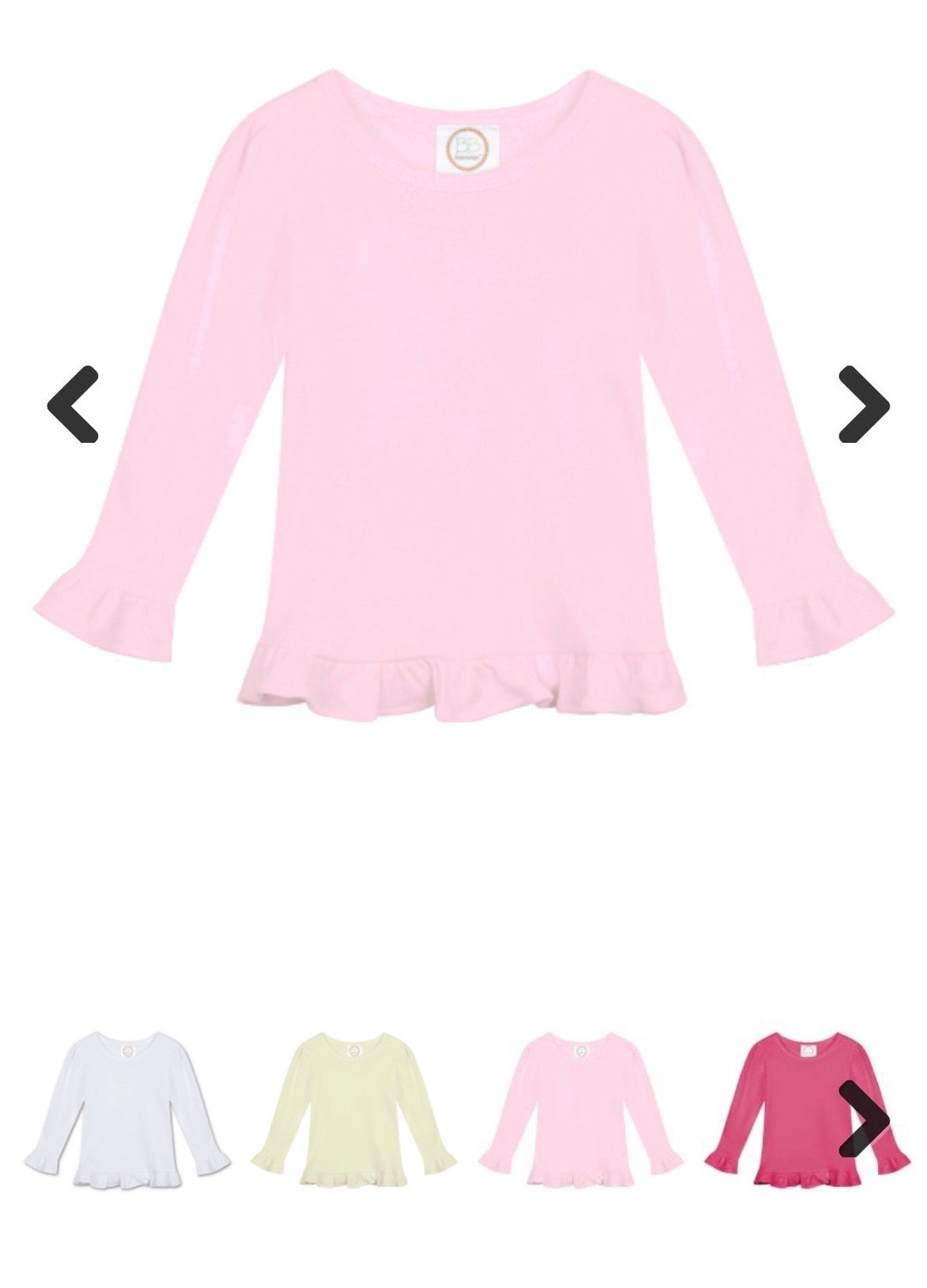 Girls Long Sleeve Ruffle T-shirt - Etsy