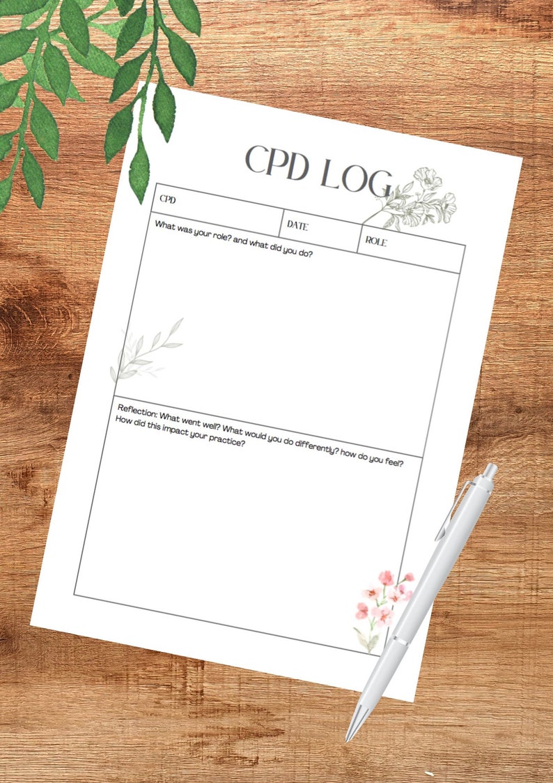 CPD Log | Social Worker | Student | Reflection | Plan | Digital ...