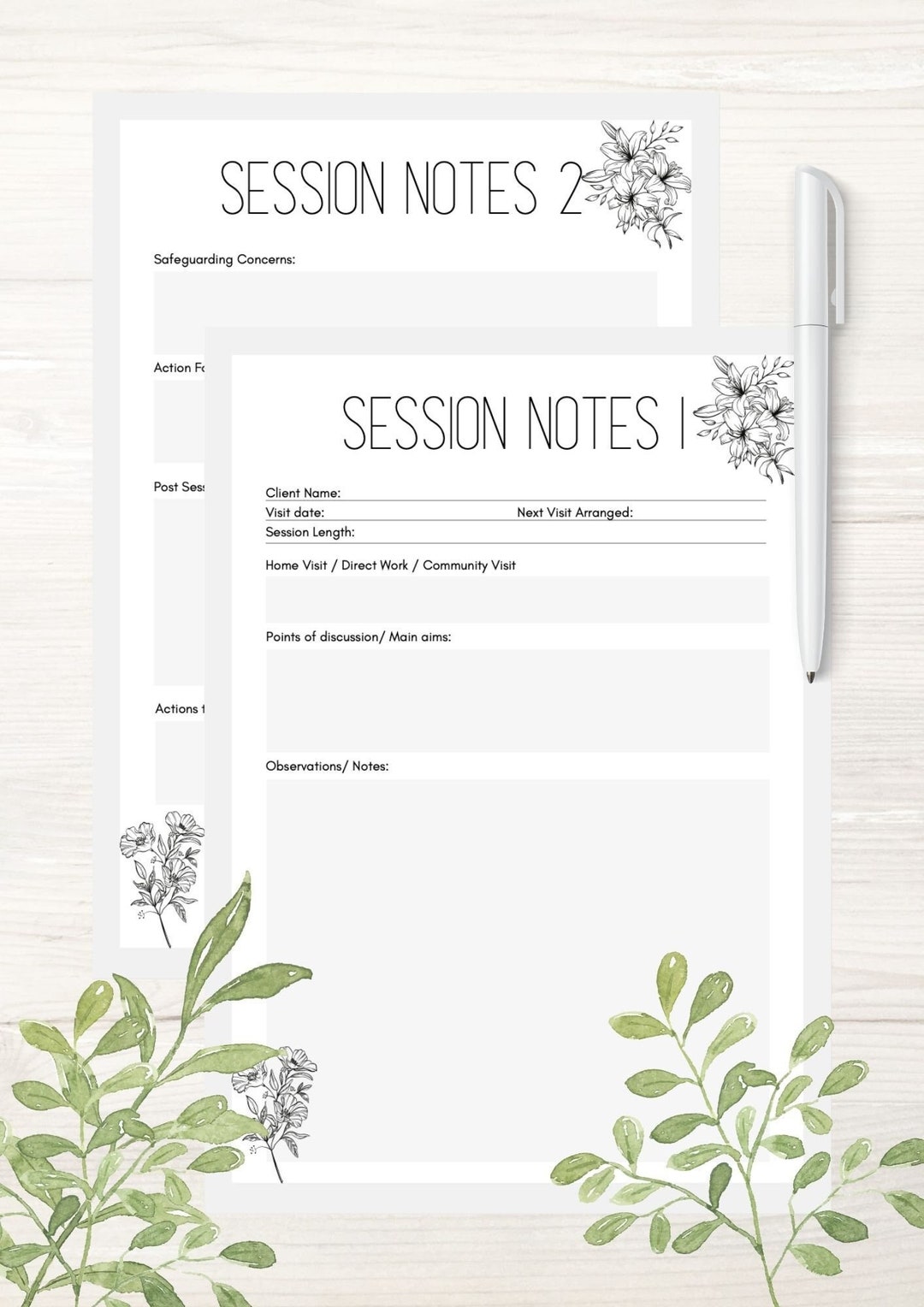 Session Notes | Social Worker | Student | Direct Work | Home Visit ...