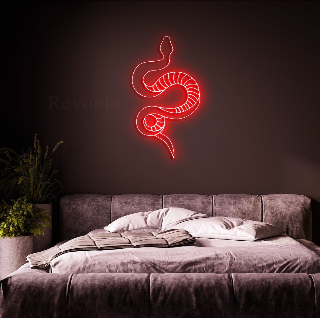 Snake Neon Sign Light Snake Neon Sign Stylish Illumination - Etsy