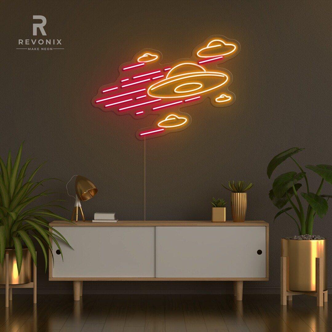 UFO Neon Signs Sci-fi Home Decor UFO Neon Lights Light up - Etsy