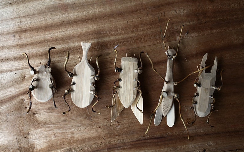 Bamboo Insect Mantis Beetle Sculpture Mini Insects Statue - Etsy