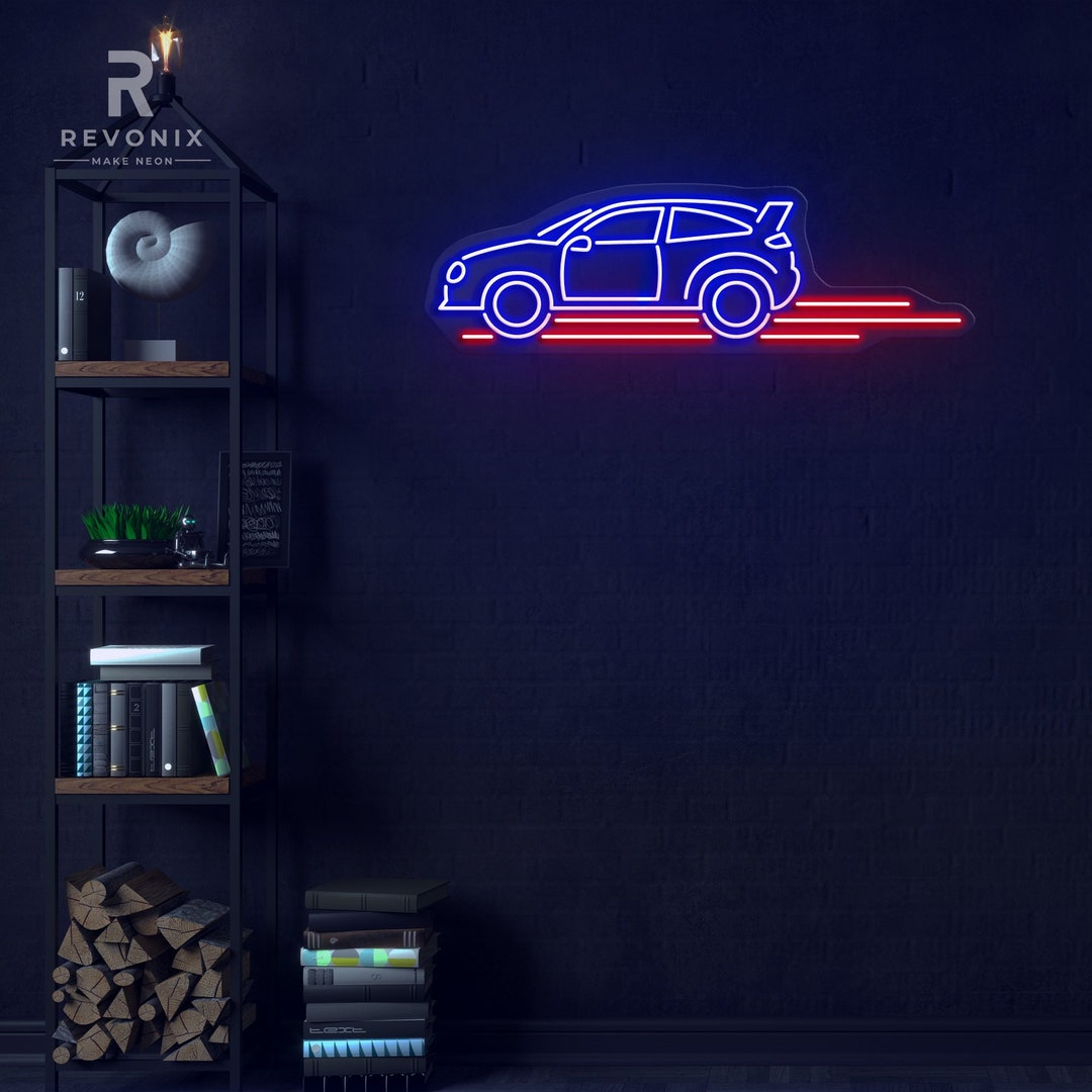 Racing Car Neon Sign, LED Light, Sports Wall Decor, Unique Car Art, Man ...