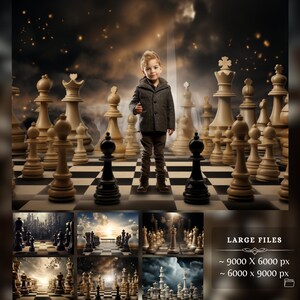 Chess Board Photo Backdrop Digital Download: 30 Black and White Chess ...