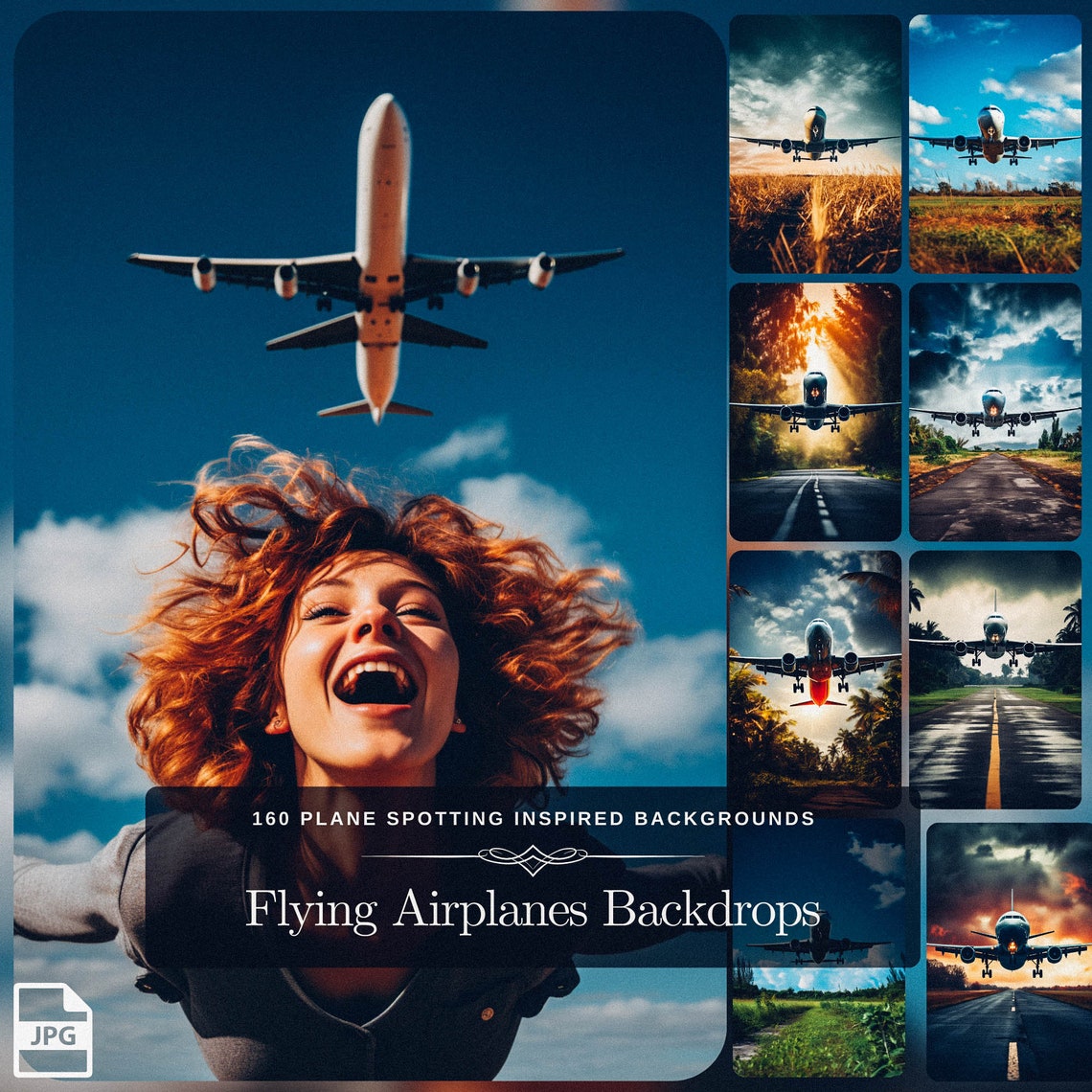 Airplane Art Plane Spotting Background Mockup: 160 Aviation Decor With ...
