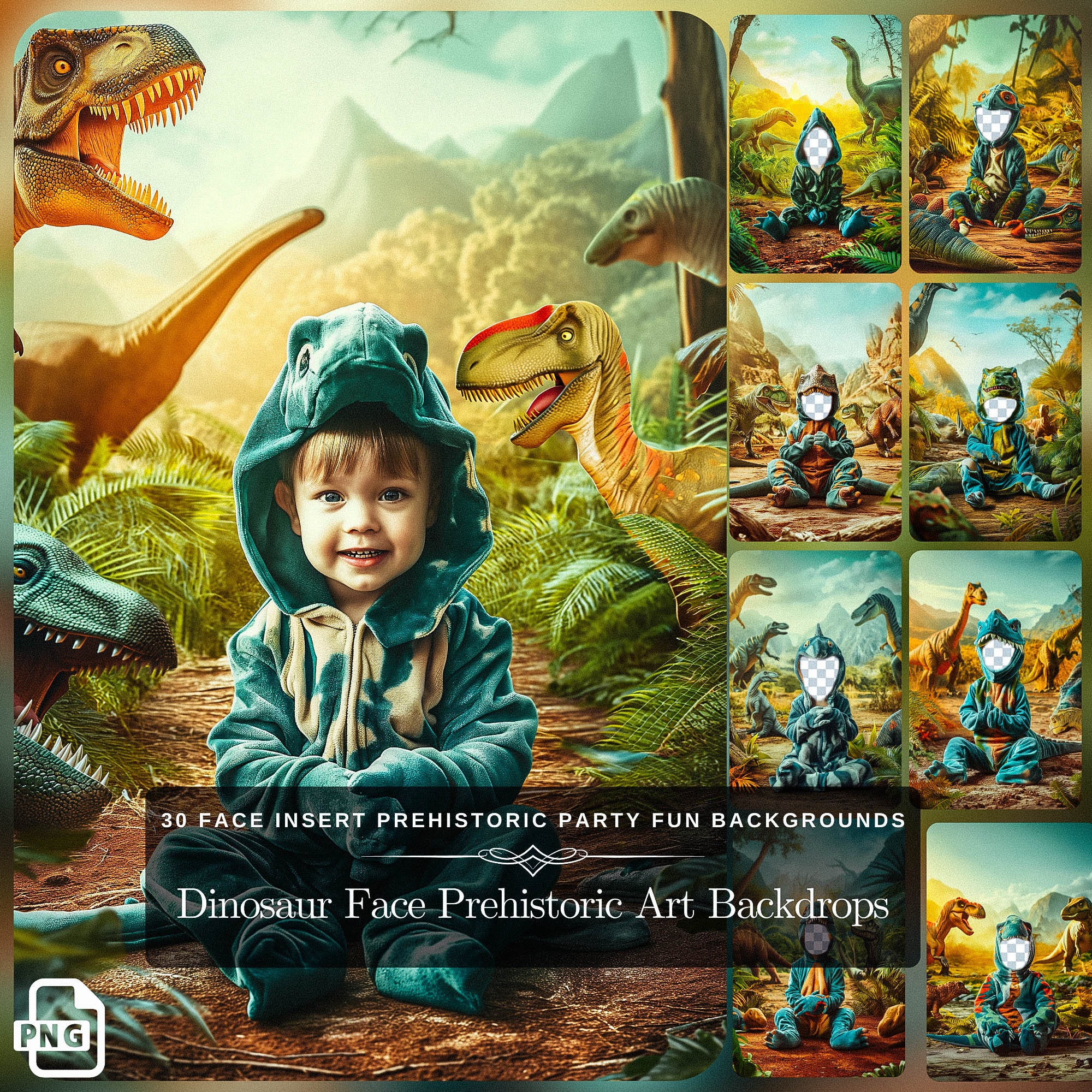 Editable Background Dinosaur Face Prehistoric Art: 30 Digital Backdrop ...