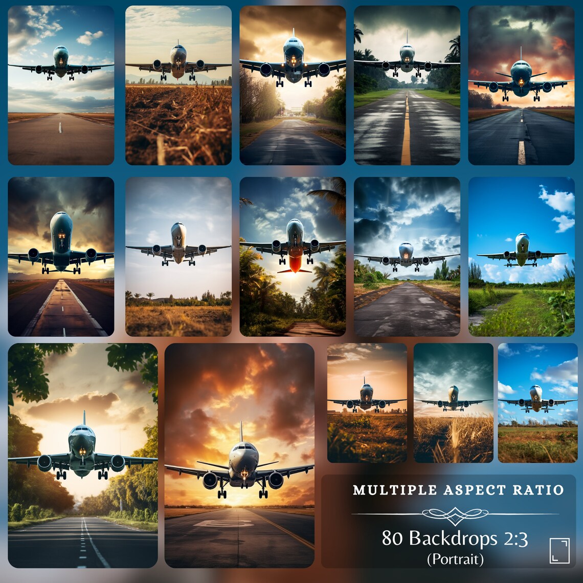 Airplane Art Plane Spotting Background Mockup: 160 Aviation Decor With ...
