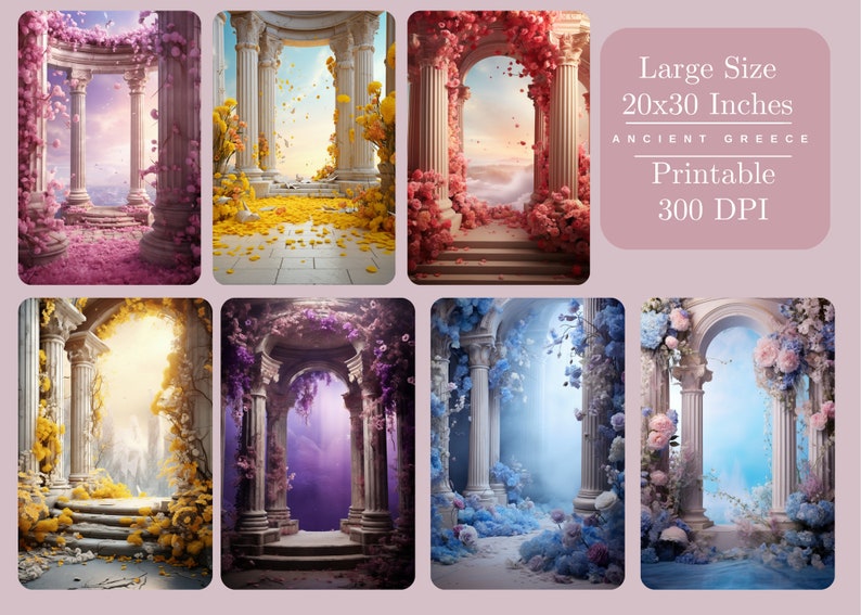 Elegant Greek Arch Backdrop With Spring Florals: 20 God Goddess Statue ...
