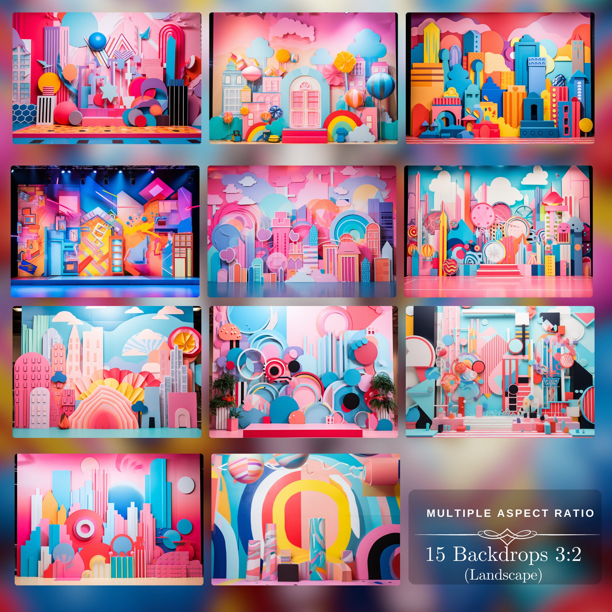 Kpop Backdrop With Clouds Overlay: 30 Colorful Color Magic Backdrops ...