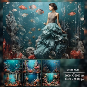 Under the Sea Backdrop Collection: 10 Bubble Overlays and 30 Photo ...