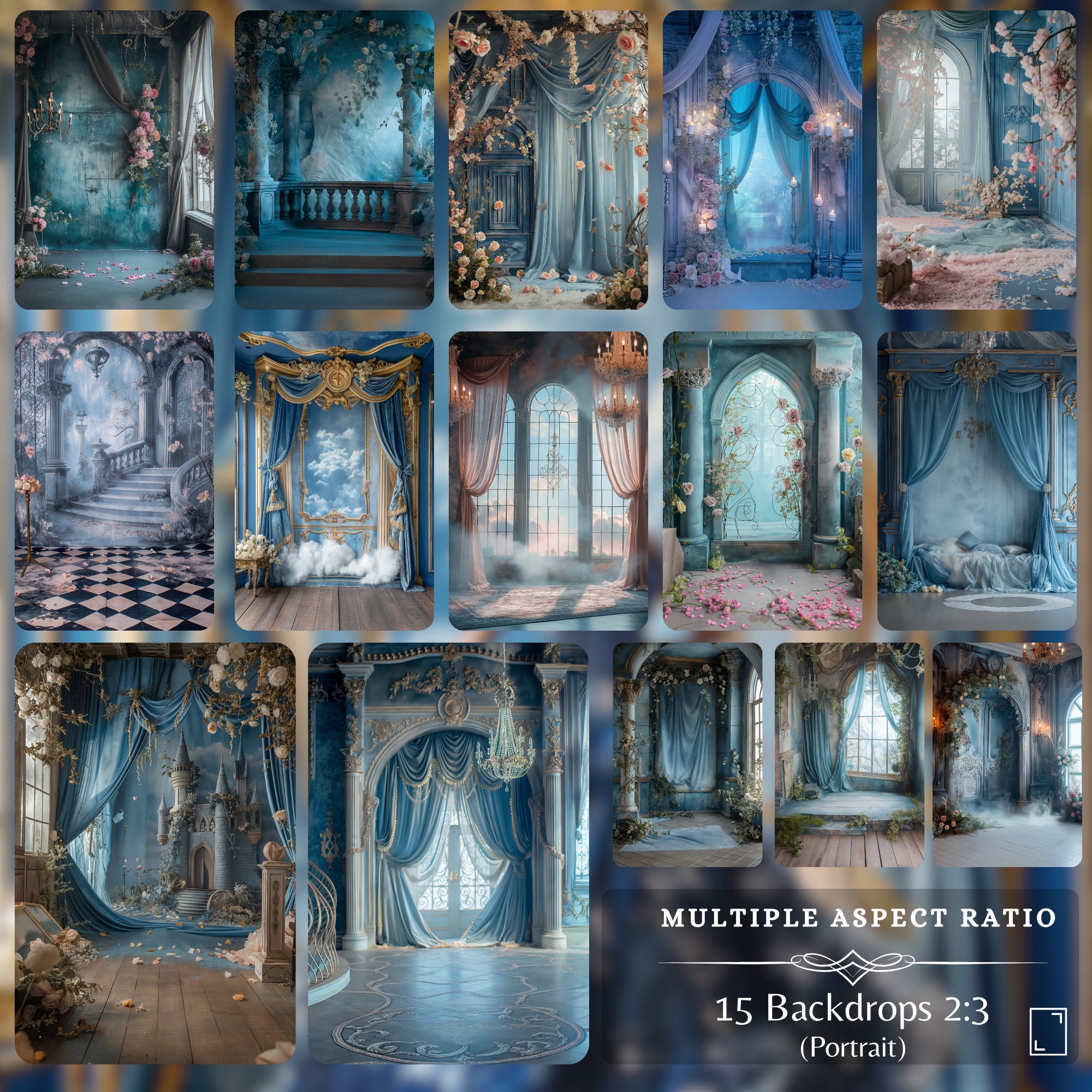 Cinderella Room Digital Backdrops: 30 Cinderella Castle Magic Kingdom ...