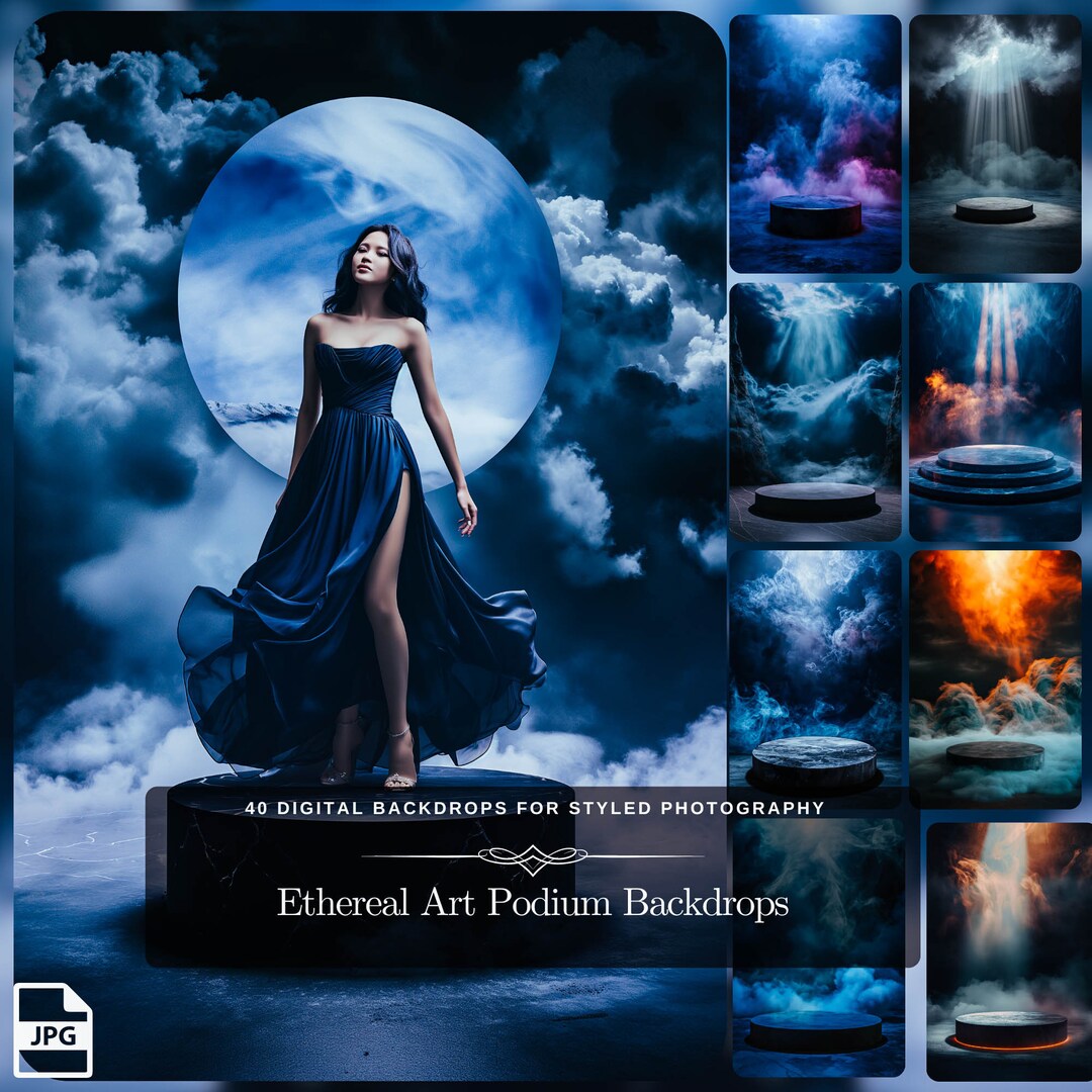 Ethereal Art Podium Backdrop: 40 Digital Backdrops for Styled ...