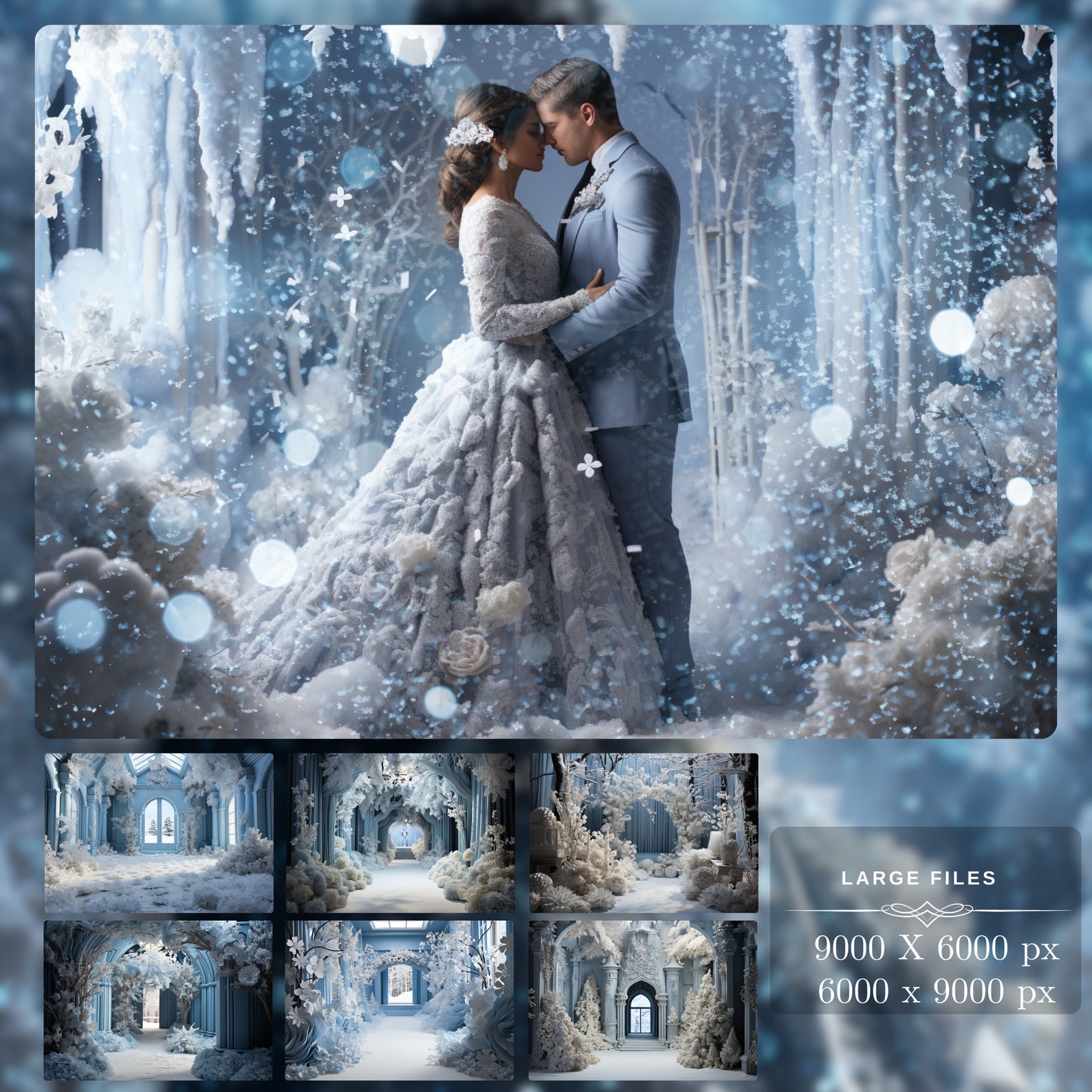 Winter Landscape Wedding Arch Backdrop: 30 Frozen Background Set & 10 ...