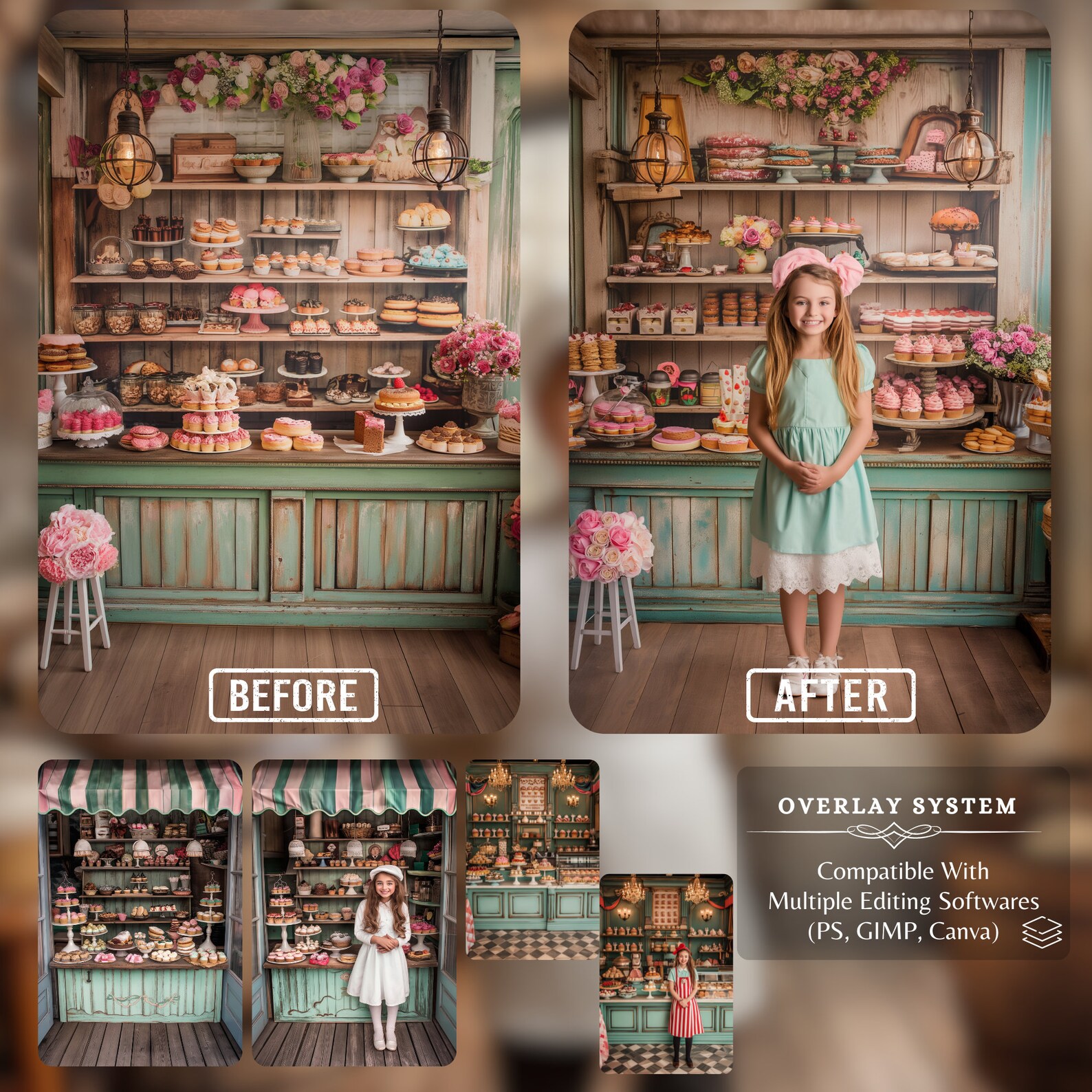 French Bakery Nostalgia: 40 Vintage Bakery Digital Backgrounds for ...