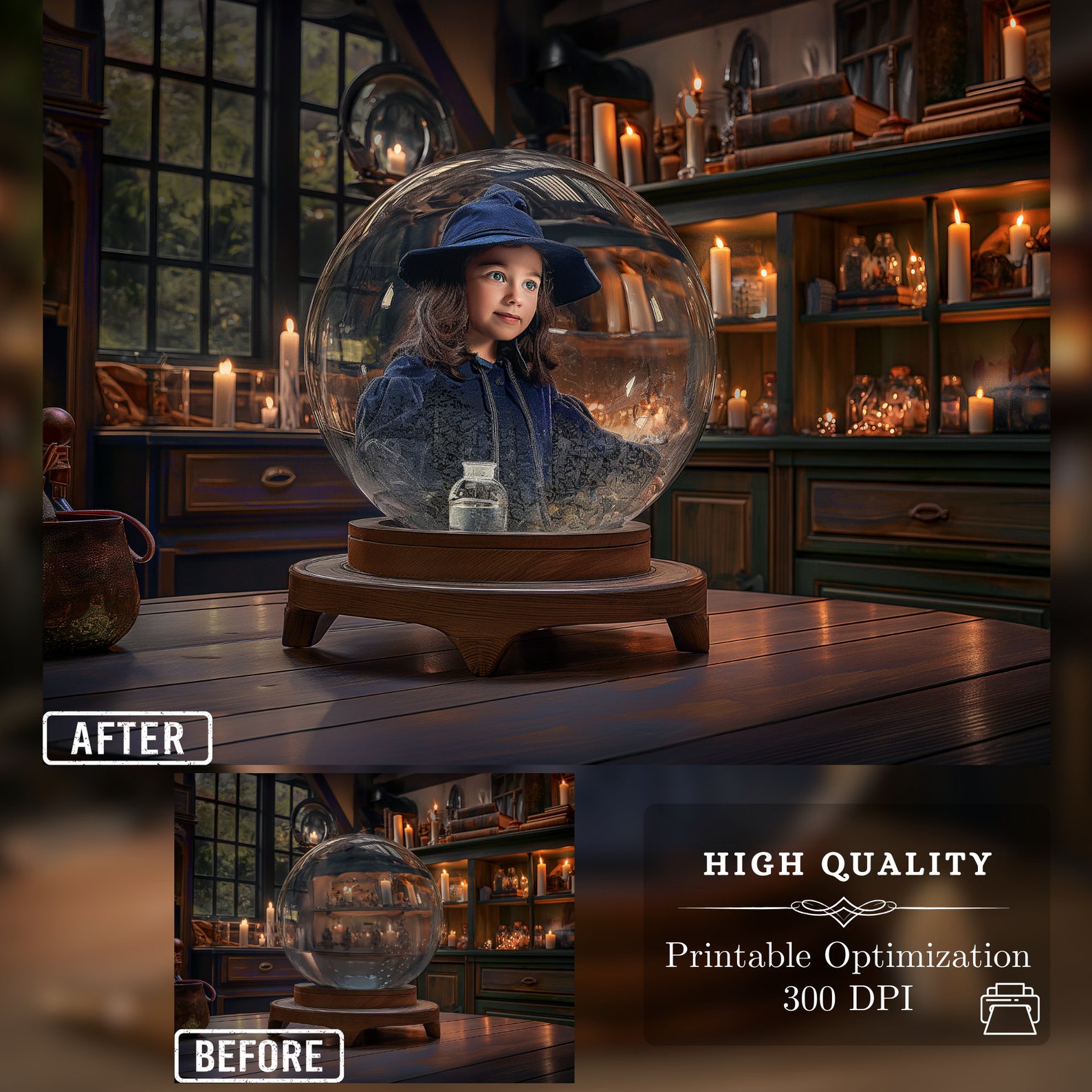 Magic Orb Fantasy Scene Digital Backdrops: 40 Witch Room and Wizard ...