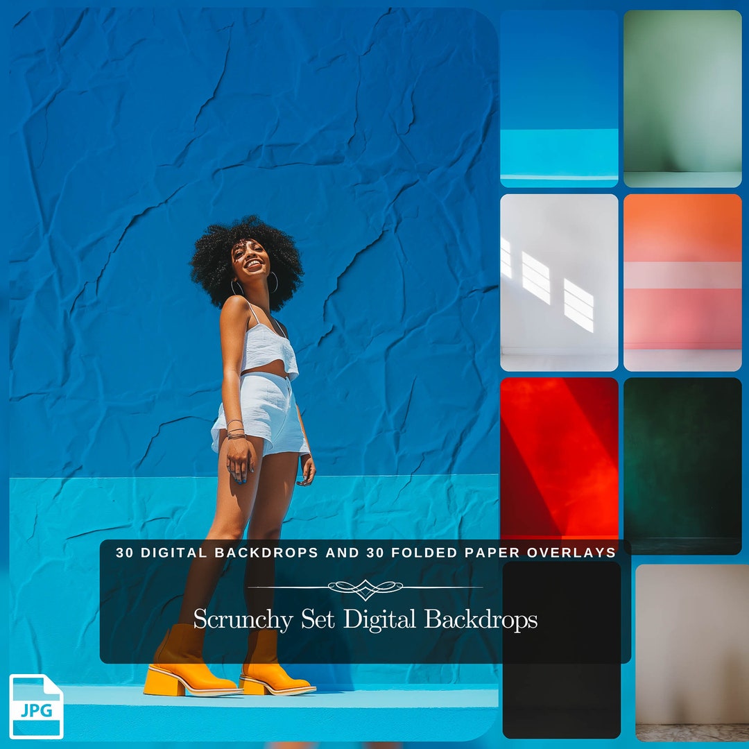 Scrunchy Set Digital Backdrops: 30 Digital Texture JPG Files With 30 ...