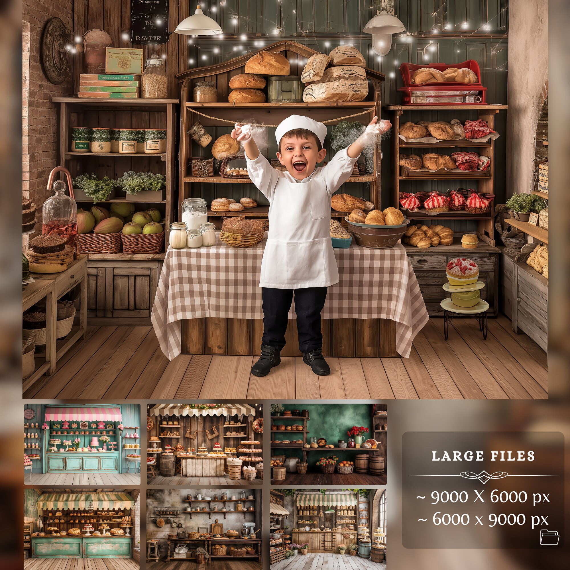 French Bakery Nostalgia: 40 Vintage Bakery Digital Backgrounds for ...