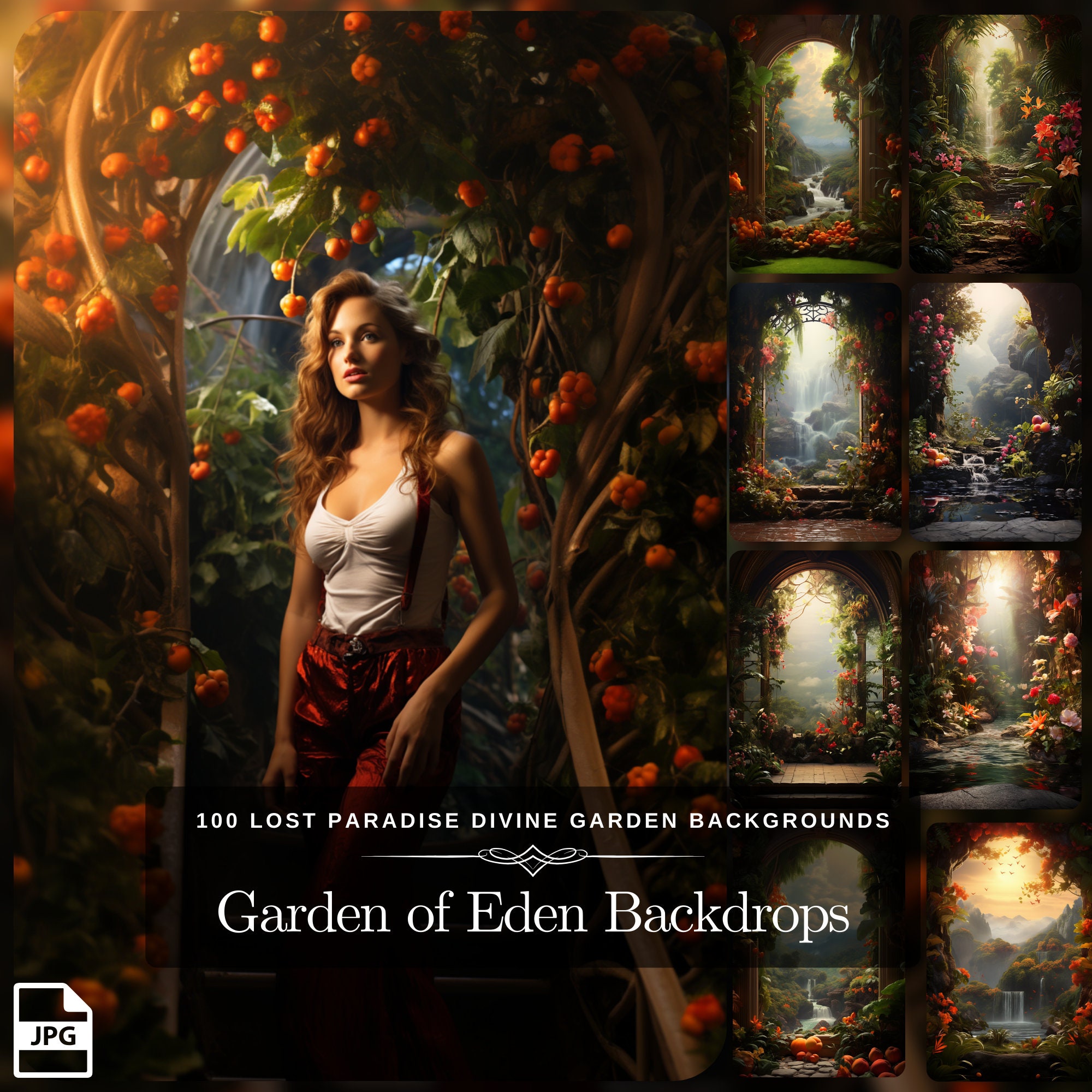 Garden of Eden Lost Paradise Peaceful Backdrop Set: 100 Divine - Etsy