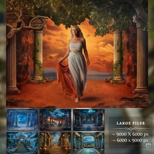 Greek Mythology Dreams: 40 Greek Overlay Art Digital Background ...