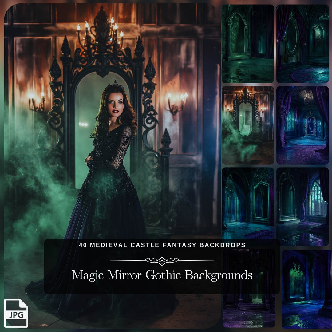 Magic Mirror & Purple Drapes in Gothic Interior: 40 Medieval Castle ...