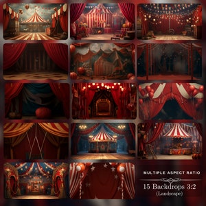 30 Circus Backdrop: Stage Backdrop With Circus Tent, Red Curtain ...