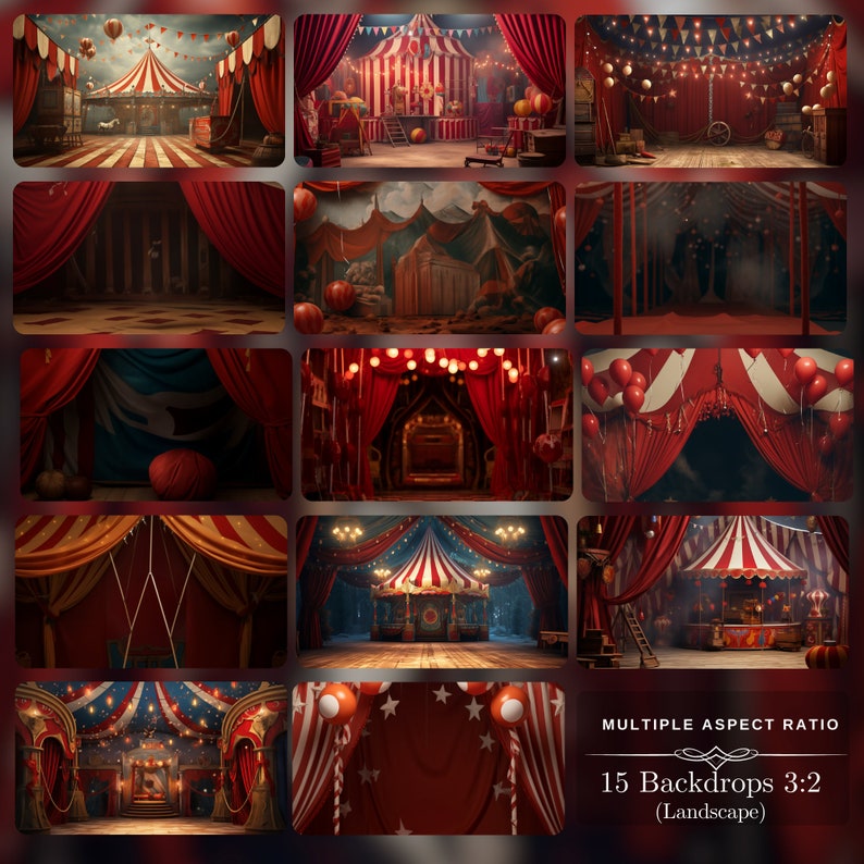 30 Circus Backdrop: Stage Backdrop With Circus Tent Red - Etsy