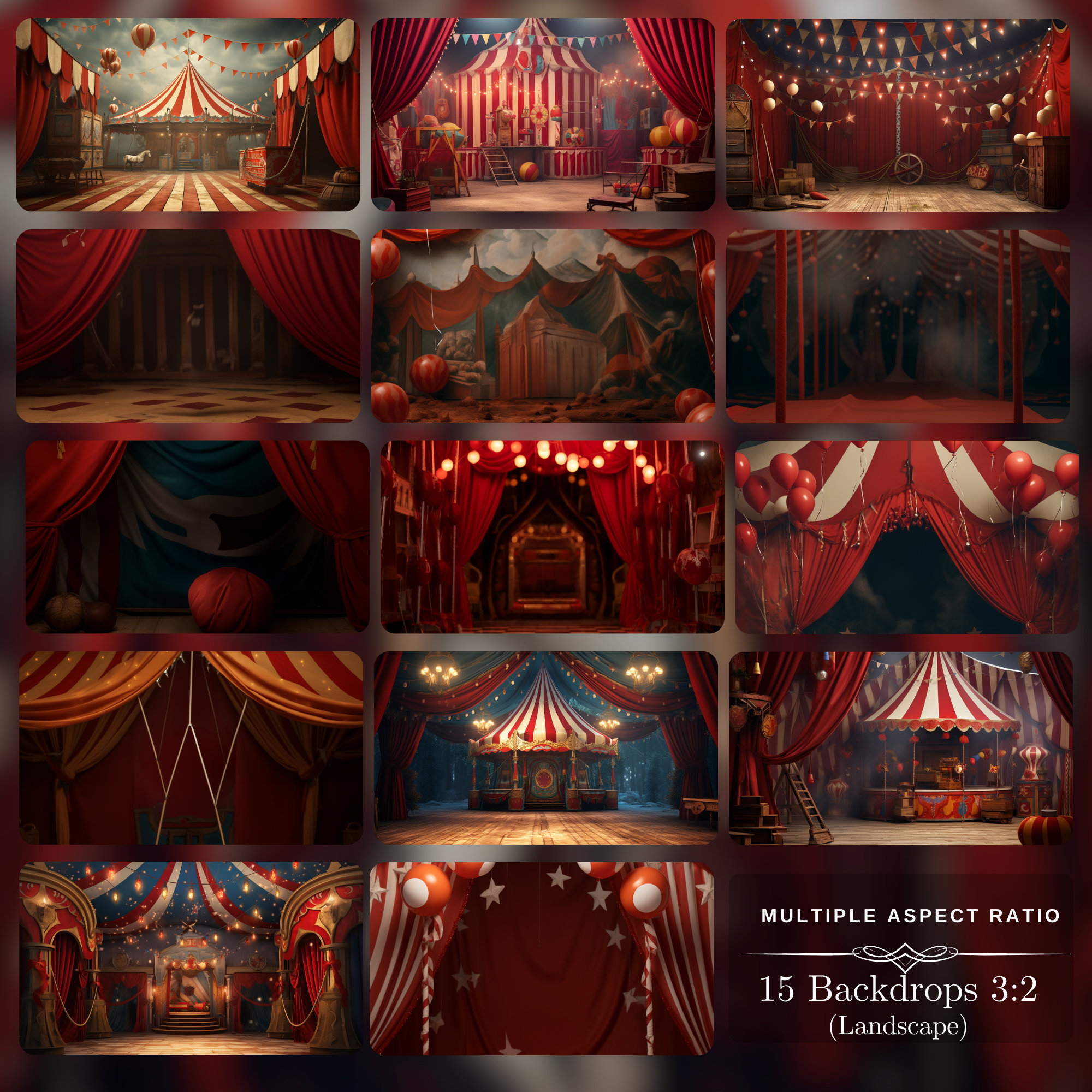 30 Circus Backdrop: Stage Backdrop With Circus Tent, Red Curtain ...