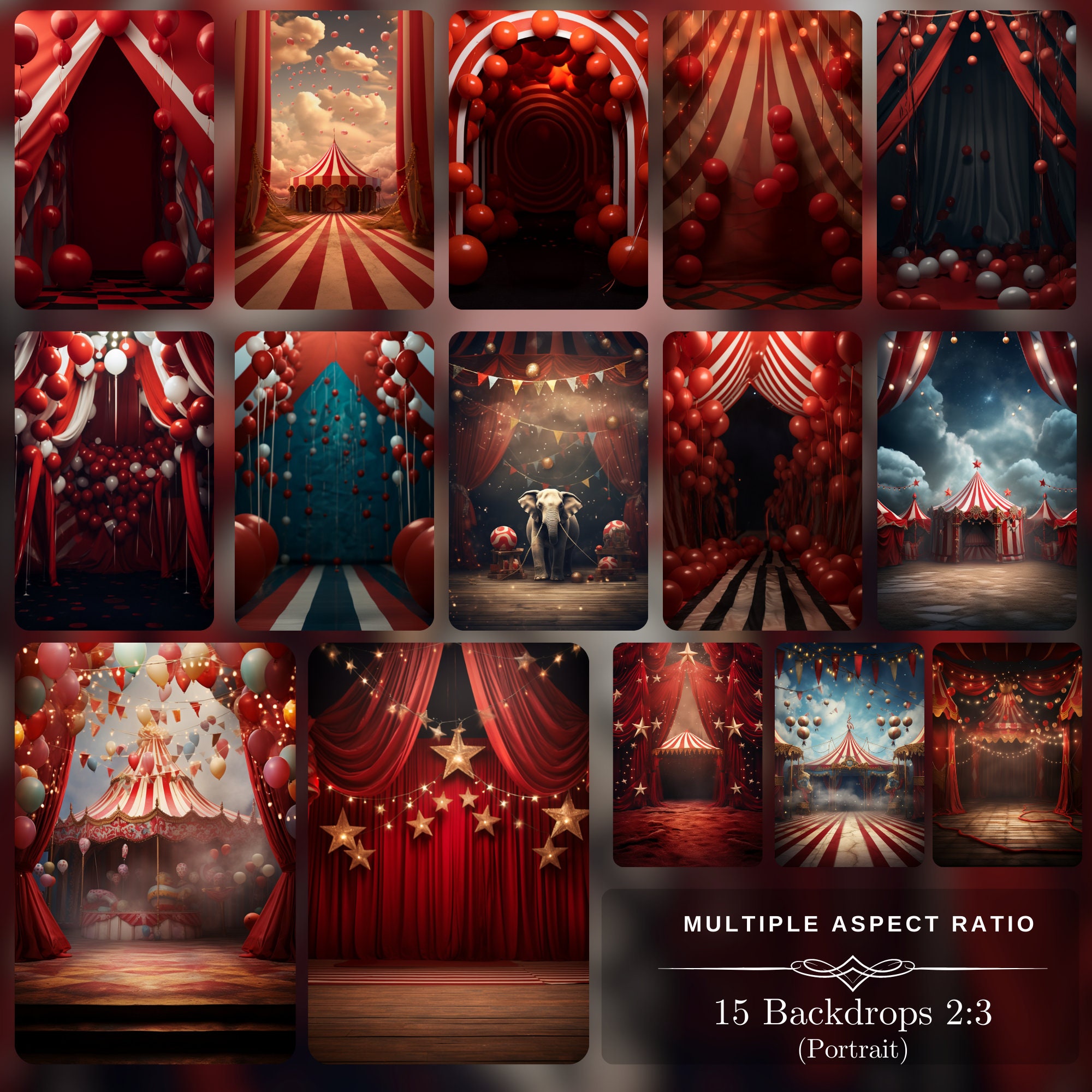 30 Circus Backdrop: Stage Backdrop With Circus Tent Red - Etsy