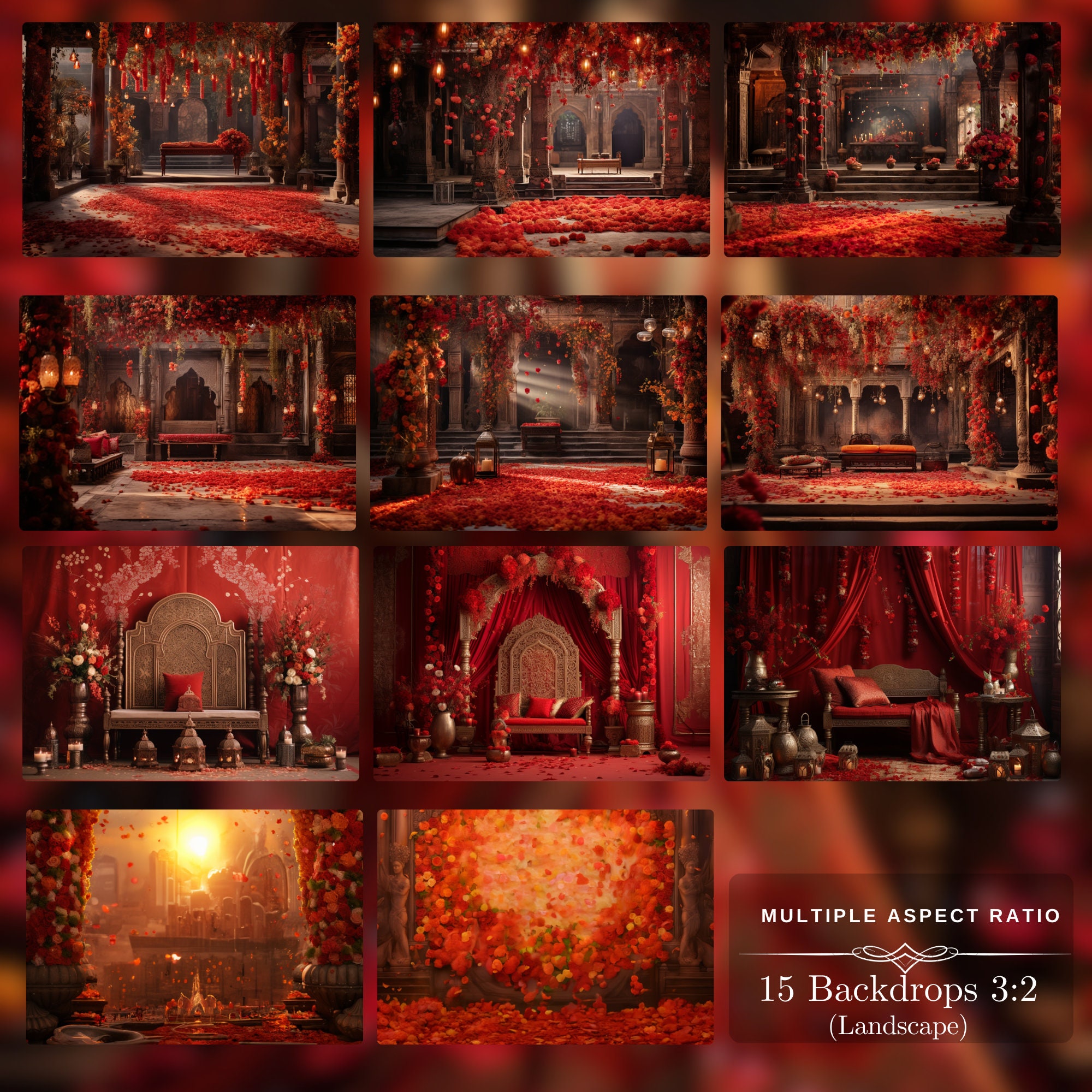 Indian Decor Seemantham Backdrop: 30 Traditional Backdrop Set - Etsy