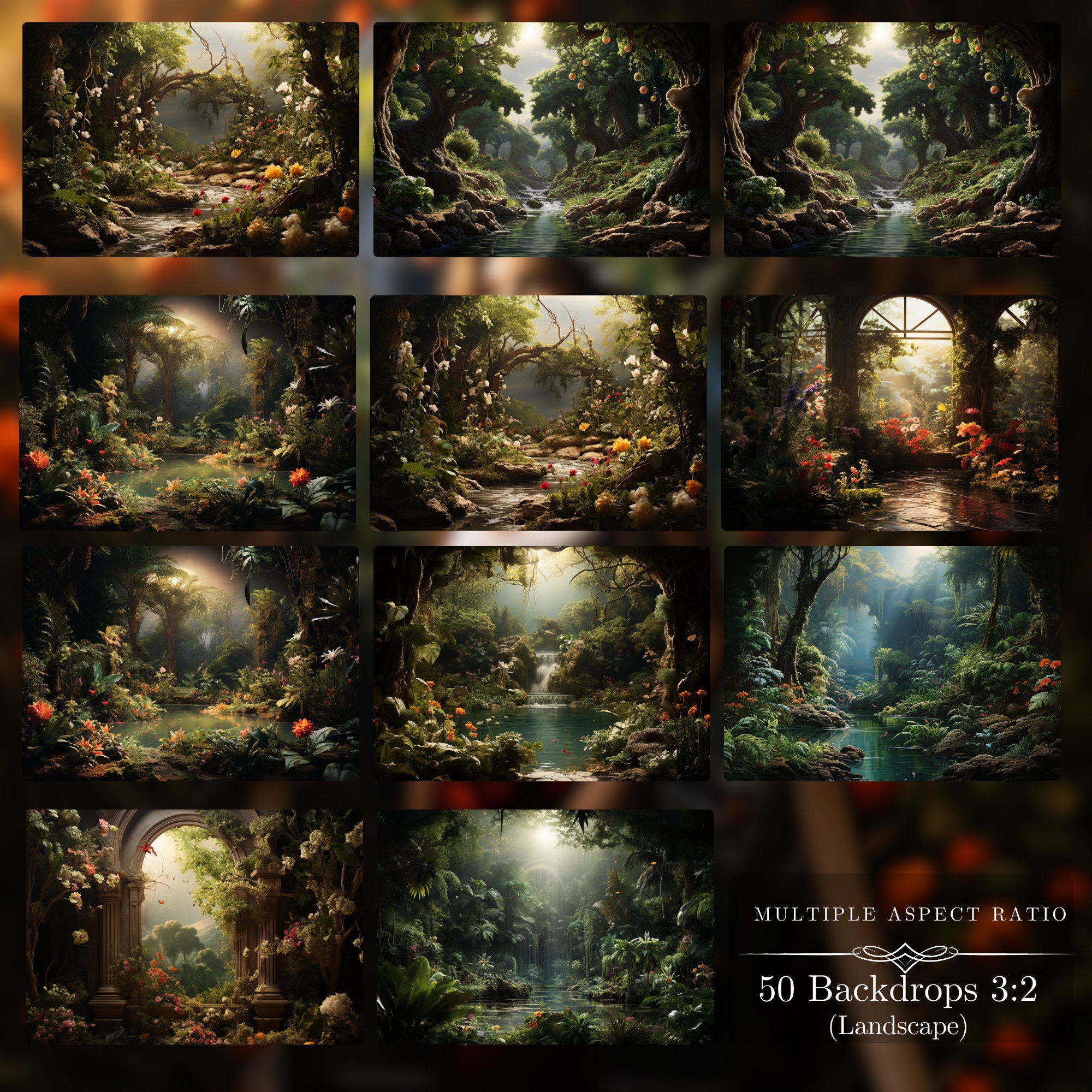 Garden of Eden Lost Paradise Peaceful Backdrop Set: 100 Divine - Etsy