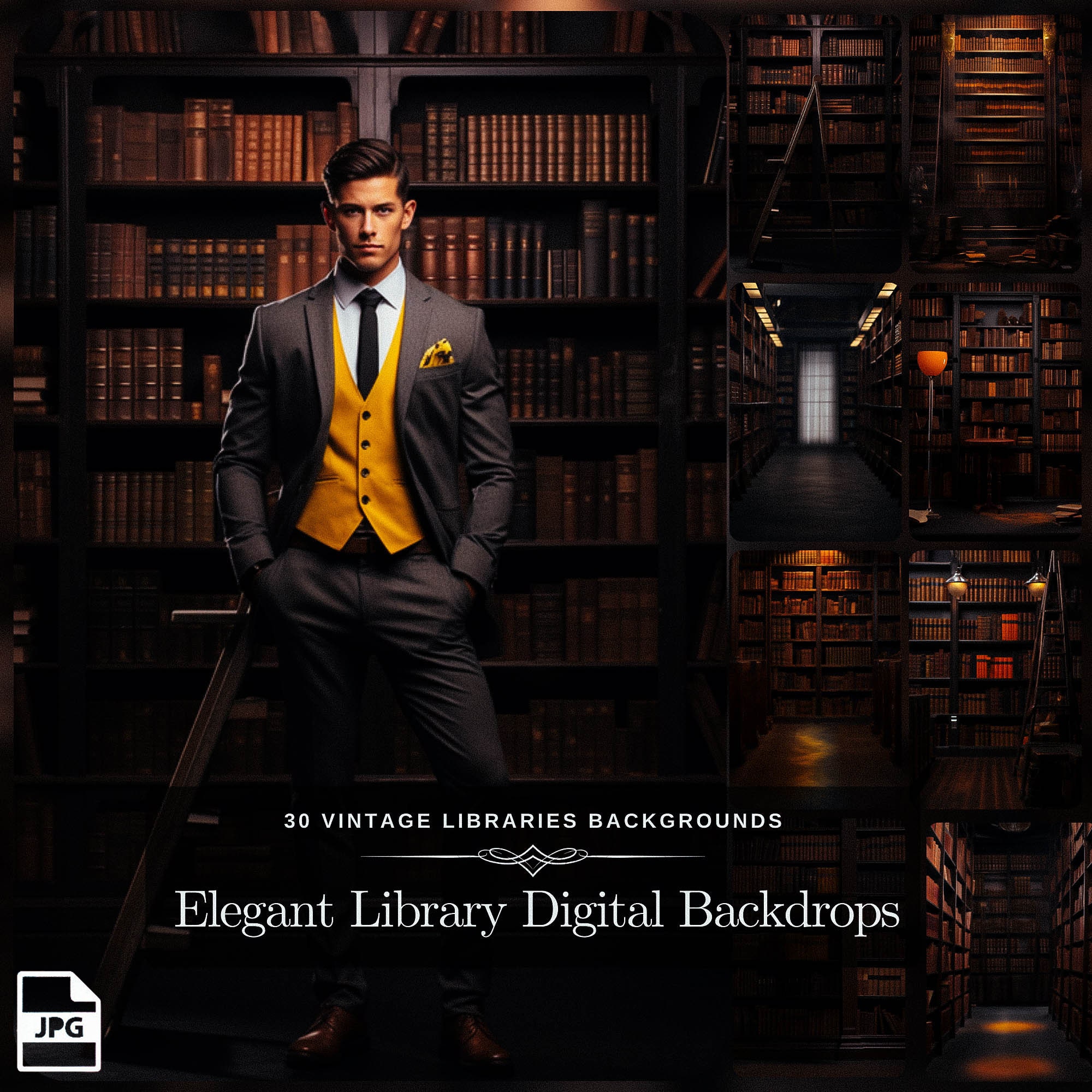 30 Vintage Library Backdrop for School-themed and Elegant Composite ...